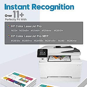 202A 202X Toner Cartridge 5 Pack Compatible Replacement for HP 202A CF500A 202X Laserjet Pro MFP M281fdw M281cdw M281fdn M254dw M254nw M254dn M281 Toner Printer (2 Black, 1 Cyan, 1 Yellow, 1 Magenta)