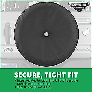 MasterTop Bronco Spare Tire Cover, Black - Fits Ford Bronco 2021-2023 with 33" Tires - Ford Bronco Tire Cover Ford Bronco - Spare Tire Cover with Camera Hole - Custom Fit for 33" (285/70R17) Tires