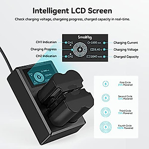 SmallRig NP-W235 Battery Charger Set for Fujifilm NP-W235 Battery, Double Slot NP-W235 Charger for Fujifilm X-T5, X-T4, GFX 100S, X-H2S, for Fujifilm GFX 50S II, VG-XT4, 2040mAh - 3822