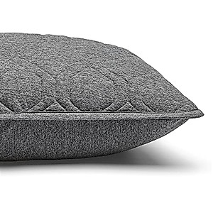 Amazon Basics Cotton Jersey Blend Quilt Pillow Sham - Standard, Dark Grey