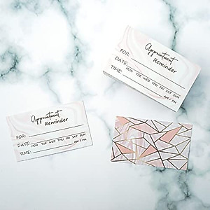 RXBC2011 Appointment Reminder Cards Marble pink and gold Pack of 100