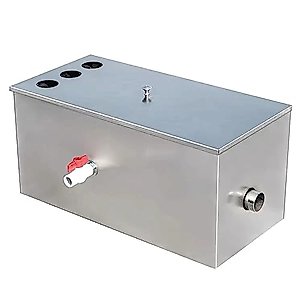 Premium Stainless Steel Grease Trap,Commercial Grease Trap Interceptor, Water Separator For Restaurant Kitchen Under Sink With Removable Filter Basket For Dining Room, Kitchen