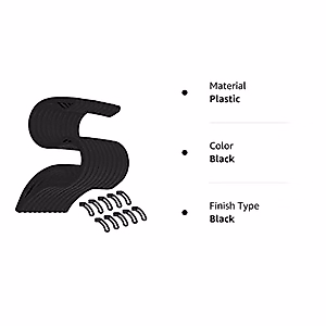 VENALLI Hangers Made for Hoodies | Plastic Clothes Hangers | Coat Hoodie Hanger | Closet Organization | Apartment Dorm Essentials (Pack of 10, Black)