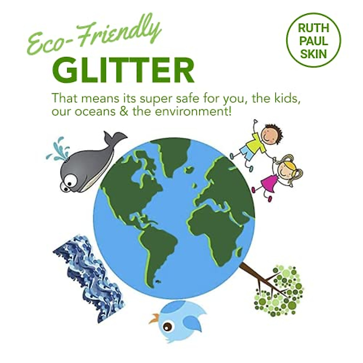 Mermaid Face & Body Glitter: for Women & Girls | Biodegradable Blue Green Glitter Gel | Fine Glitter Body Shimmer Lotion in Aloe Vera Gel with Essential Oil | by Ruth Paul Skin 2oz