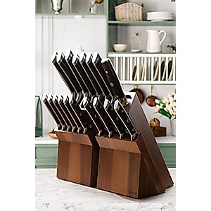 DALSTRONG Knife Block Set - 18 Piece Colossal Knife Set - Gladiator Series - High Carbon German Steel - Acacia Wood - ABS Handles Kitchen Knives - Premium Kitchen Knife Set with Block - NSF Certified