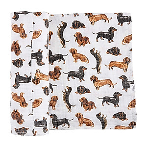 Mud Pie Dachshund Print Baby Swaddle Blanket, 47" x 47"