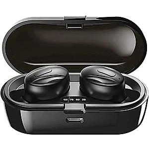 Hoseili 2023 new editionBluetooth Headphones.Bluetooth 5.0 Wireless Earphones in-Ear Stereo Sound Microphone Mini Wireless Earbuds with Headphones and Portable Charging Case for iOS Android PC. XG6