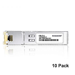 INVAXON 10Pack 10/100/1000BASE-T Copper SFP for GLC-T GLC-TE SFP-GE-T RJ45 Copper SFP Transceiver Module up to 150m
