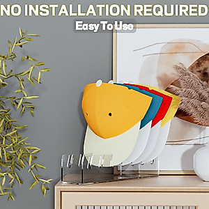 ACTBIO Hat Stand for Baseball Caps, 2 Pcs No Install Acrylic Hat Organizer for 14 Baseball Caps, Hat Holder Hat Storage Hat Display Baseball Cap Rack for Bedroom, Closet, Dresser, Office (Clear)