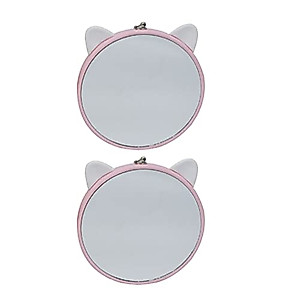 POPETPOP Parakeet Mirror 2 Pcs Bird Mirror Cockatiel Mirror Hanging Interactive Parrot Toy Bird Cage Mirror for Parakeet Cockatiel Conure Lovebirds Finch Pink Bird Mirror