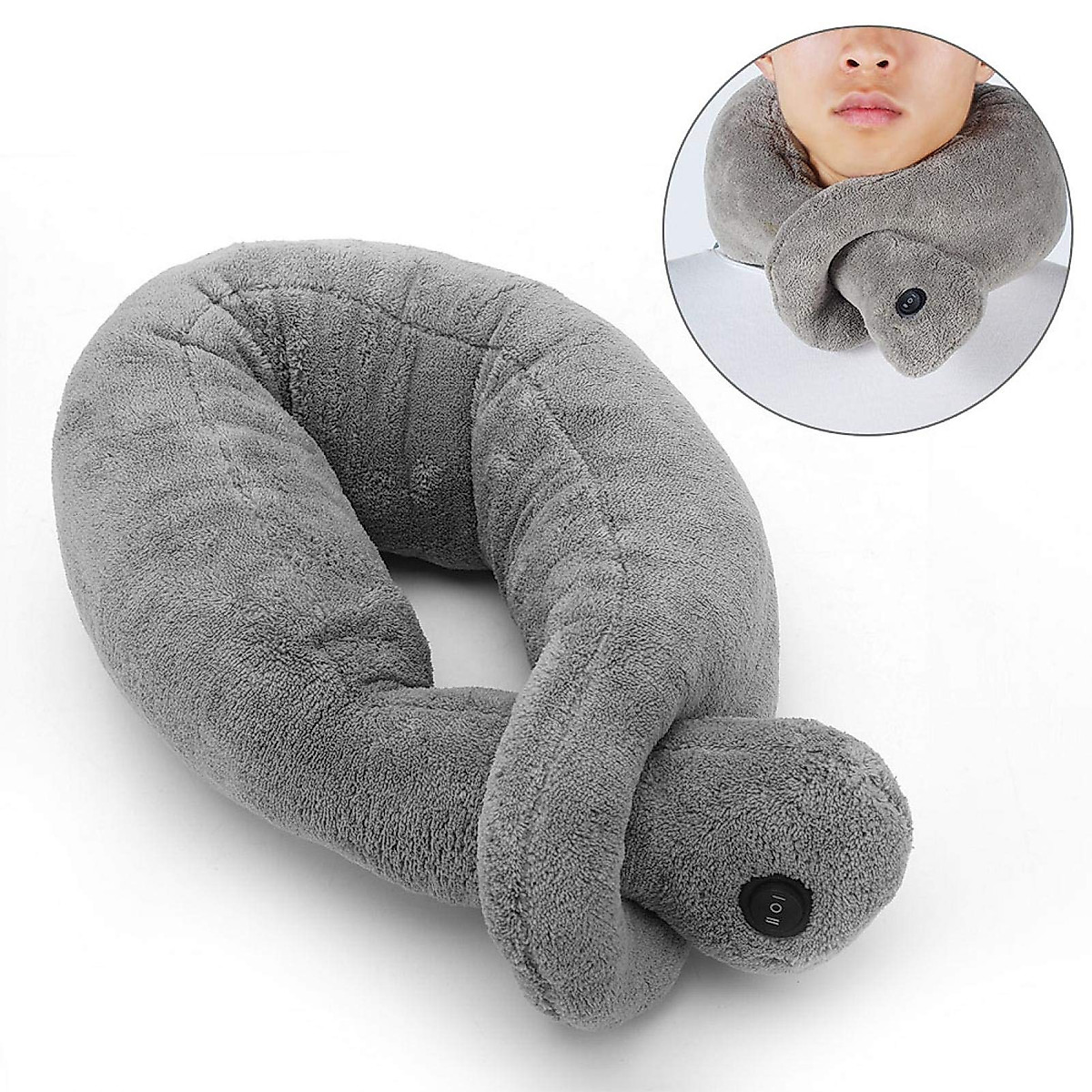 Vibrating Massage Pillow Neck Pillow Portable Neck Massage Soft Touch Breathable Neck Cushion Relieve Stress Pillow for Office Home Travel