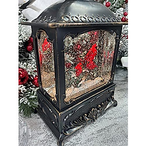 Cardinals Rectangular Snow Lantern