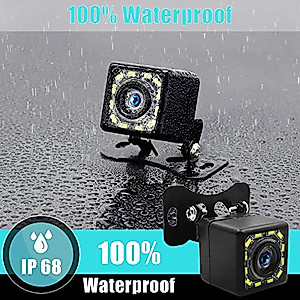 Car Backup Camera, Car Rear View Reverse Camera 12 LED Night Vision, Waterproof Dustproof 170°Wide Angle for Cars, Trucks, Pickups, Suvs