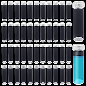 HAPY SHOP 50 Pieces 7 ML Plastic Vials with Screw Caps Lab Sample Vials with Lids Plastic Vials for Small Items