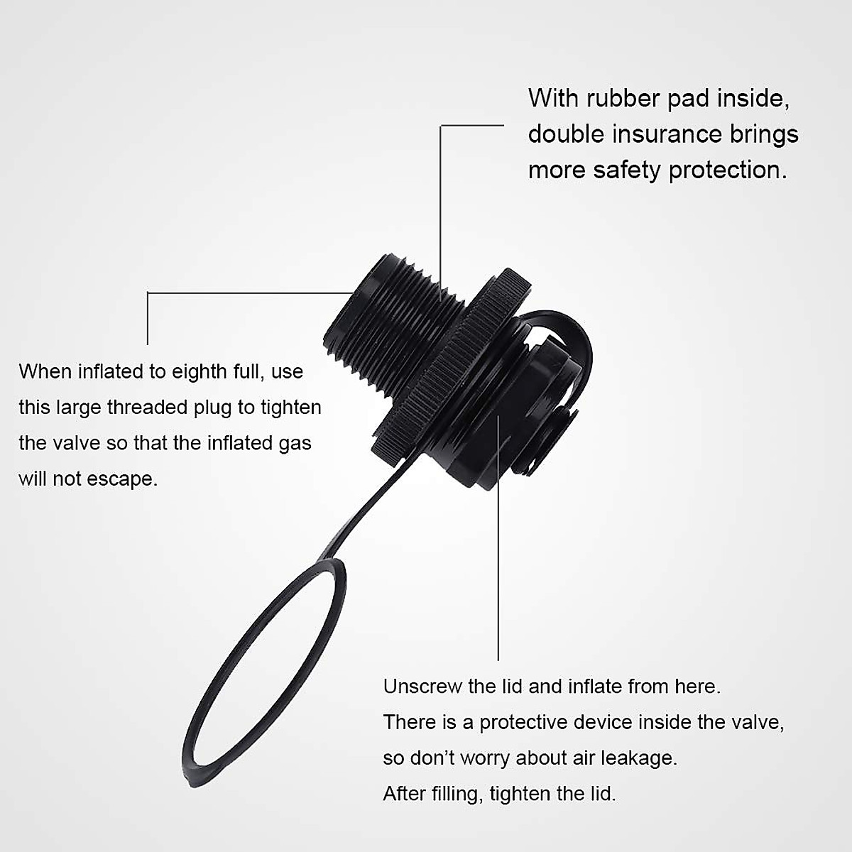 2Pcs Spitfire Tube Valve Replacement, Kayak Intex Inflatable Boat Replacement 0ne-Way Inflation Boat Spiral Air Plugs for Inflatable Raft Boat Kayak Intex Kayak Replacement Parts