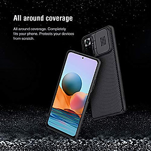 for Xiaomi redmi Note 10 Pro Case, Nillkin CamShield Slim case Protective Cover with Camera Protector Hard PC and TPU Ultra Thin Anti-Scratch Phone Case for Redmi Note 10 pro/Note 10 pro Max (Black)