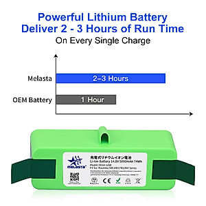melasta 5000mAh Lithium ion Battery Replacement Compatible with iRobot Roomba 500 600 700 800 Series 880 890 861 864 866 675 650 655 695 680 671 640 645 790 780 775 770 760 595 585 561 560 550