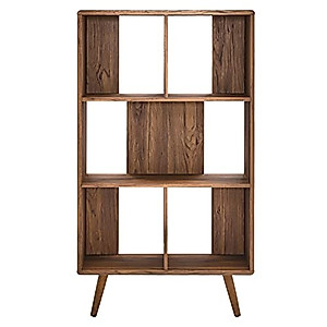 Modway EEI-5743-WAL Transmit 31" Wood Bookcase, Walnut