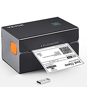 VEVOR HD(300DPI) Thermal Label Printer, Shipping Label Printer w/Auto Label Recognition, Support Windows/MacOS/Linux/Chromebook, Compatible w/Amazon, Ebay, Shopify, USPS, Etsy, UPS, etc.
