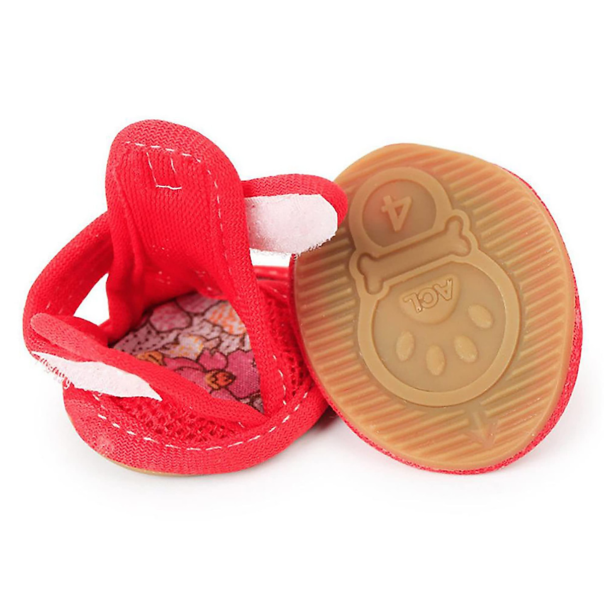 Breathable Mesh Dog Sandals for Summer, Pet Sandals for Small Dogs, Red, Blue, Yellow, Red Doggie Shoes, Paw Protectors for Dogs Red Label 5