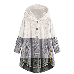 Lojito Women Zip Up Hoodie with Sherpa for Women Teen Wearable Blanket Warm Fuzzy Hoodie with Pockets