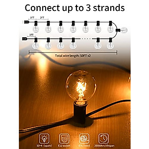 AVANLO Outdoor String Lights 100FT 2-Pack, Dimmable G40 Globe Patio String Lights with 54 Edison Bulbs Waterproof Hanging Outside Lights for Patio Backyard Bistro Wedding Cafe Party Christmas Decor