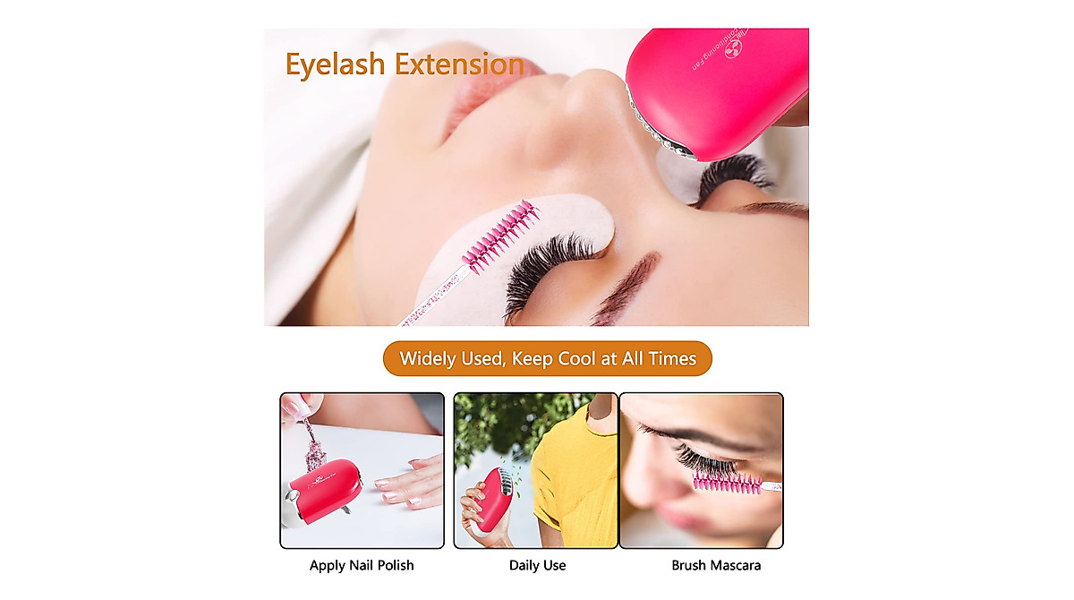 Portable Lash Fan Kit for Eyelash Extensions - Rose