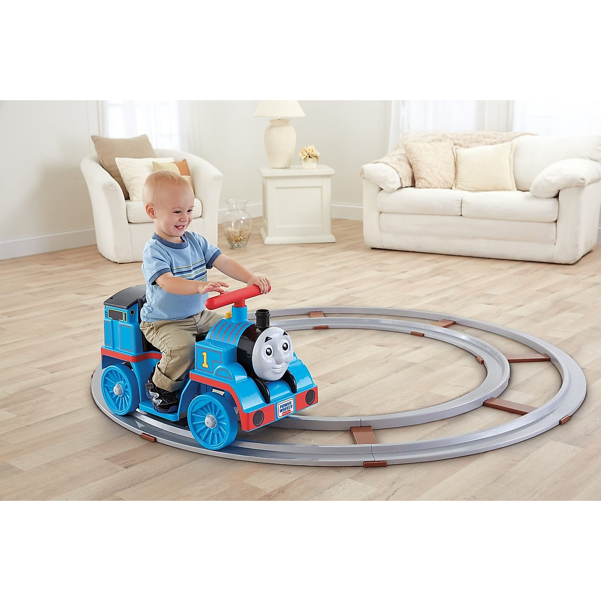 Fisher-Price Power Wheels Thomas and Friends Thomas vehicle with track, 6V battery-powered ride-on toy train for toddlers ages 1 to 3 years (Amazon Exclusive)