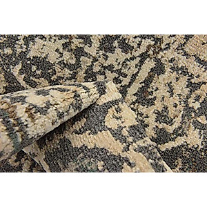 Unique Loom Tuareg Collection Vintage Distressed Traditional Area Rug, 2 ft 6 in x 10 ft, Gray/Beige