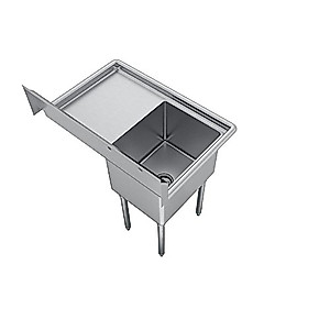 Elkay Dependabilt Stainless Steel 38-1/2" x 29-13/16" x 43-3/4" 16 Gauge One Compartment Sink w/ 18" Right Drainboard and Stainless Steel Legs