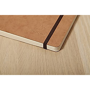 Clairefontaine - Ref 793461C - Age Bag Thread-Bound Notebook (192 Pages) - A5 Size, Lined Rulings, 90gsm Brushed Vellum Paper, Elastic Closure - Black Cover