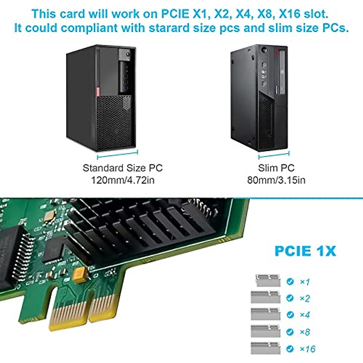 Dual-Port 2.5GBase-T PCIe Network Adapter RTL8125B 2500/1000/100Mbps PCI Express Gigabit Ethernet NIC Card RJ45 LAN Controller