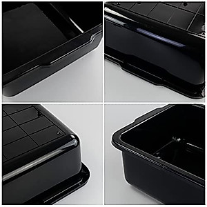 CAND Extra Large Black Bus Tub Box, 32 L Plastic Bus Bin for Restaurant, 4 Pack