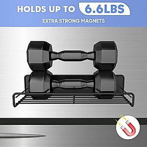 Mirfane 4 Pack Magnetic Spice Rack - Movable Magnetic Spice Rack for Refridgerator, Magnetic Shelf for Spice Storage, Space Saver for Refrigerator and Microwave Oven, Metal Black