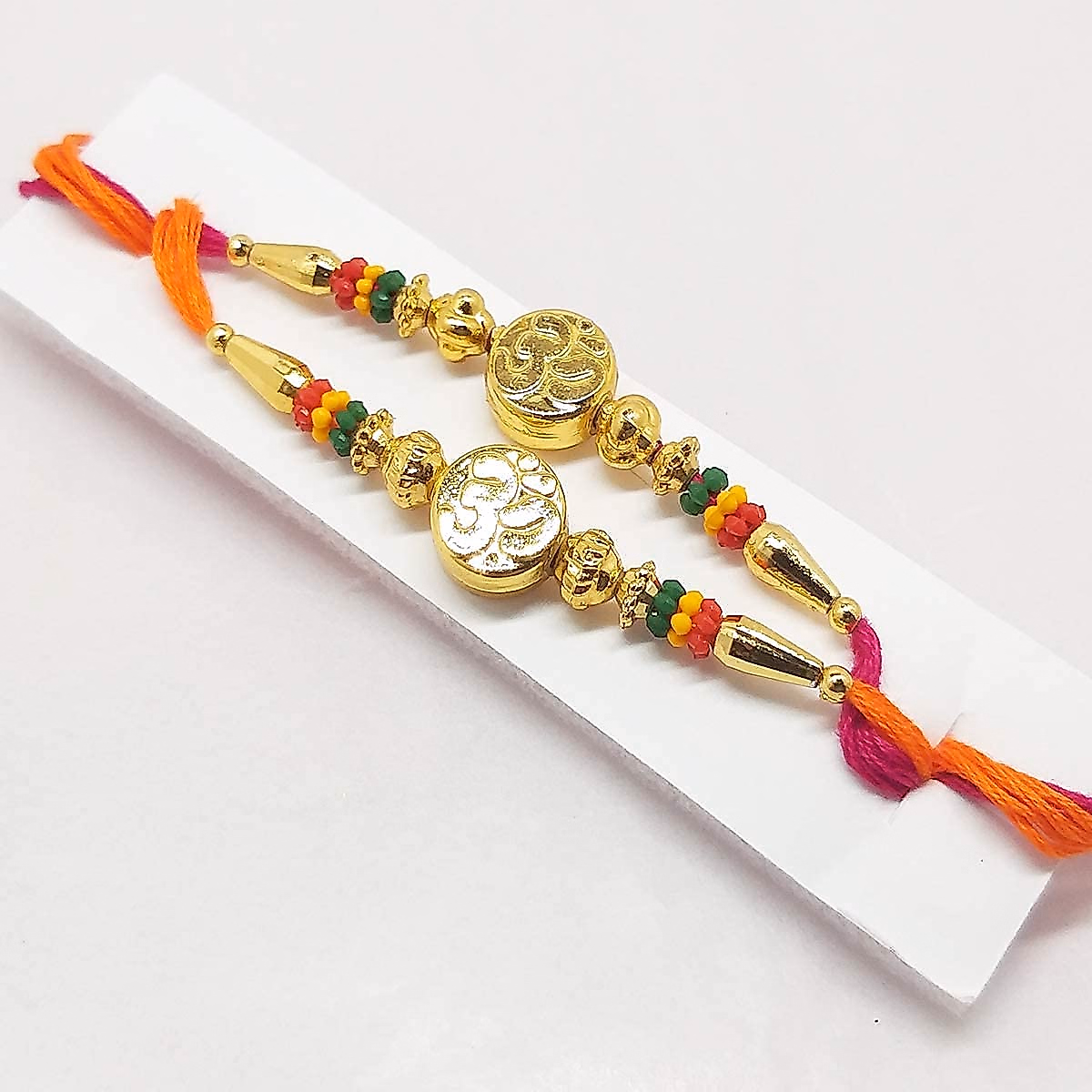 WhopperIndia Set of Two Rakhi, Om Design Rakhi Thread, Raksha bandhan Gift for Your Brother, Color Vary and Multi Design