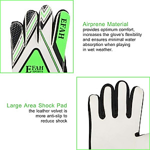 EFAH SPORTS Soccer Goalie Goalkeeper Gloves for Kids Boys Children Football Gloves with Strong Grips