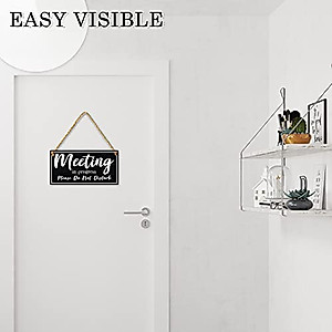 Do Not Disturb Door Hanger Sign - 10 x 5 Dibond Meeting In Progress Door Sign - Two Sided Reversible Door Sign - In a Meeting Sign for Office Door