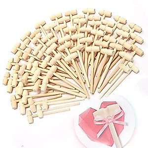 Wooden Hammers for Breakable Heart Hammer x75, Small Wooden Mallet, Mini Wooden Hammer for Chocolate Heart Mold, Kids Hammer Wood For Chocolate Breakable Bear Mold, Martillos de Madera Para Chocolate