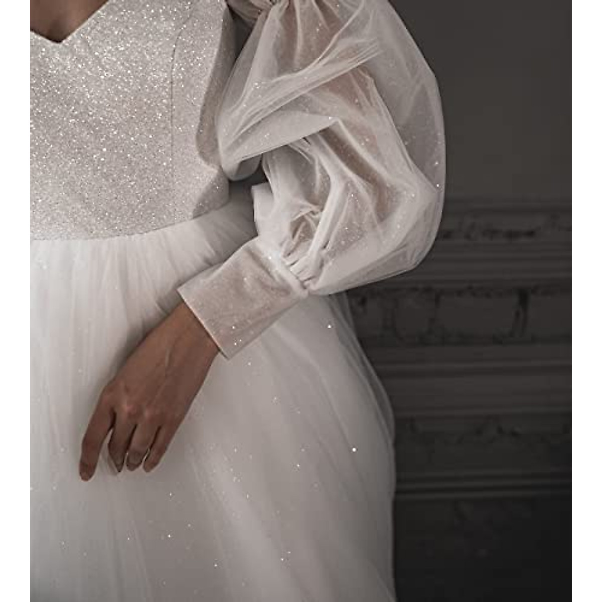 Passat Ivory Long Detachable Chiffon Puff Sleeves For Wedding Dress Spark Detachable Sleeves For Wedding Dresses Add On 04