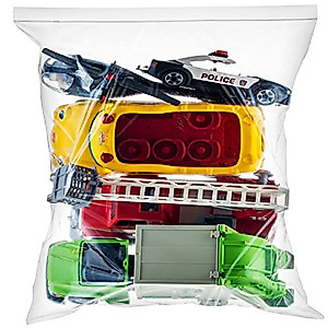 [Pack of 50] Extra Large Bags, Clear Plastic 5 Gallon Bags Reclosable Clear Plastic Zip Bags Resealable Strong Sturdy Food Safe For Organizing, Travel, Shipping, Packaging, Storage, Marinating, Brining Large Turkey Roasts, Meat, Fish, Moving, Organization