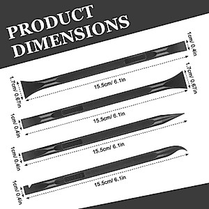 4 Pieces Non-Scratch Plastic Scraper Tool Carbon Scraper Small and Narrow Fiber Plastic Scraper Label Scraper Gum Scraper Multi-Purpose Easy for Tight Spaces, Crevices, Most Surfaces, Black