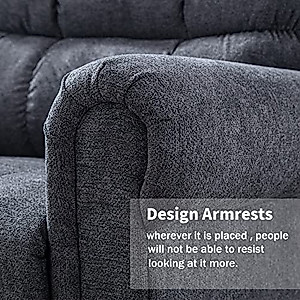 ANJ Large Power Lift Recliner Chair with Massage and Heat for Elderly Big People, Electric Wide Recliners, Heavy Duty and Safety Motion Fabric Reclining Mechanism with USB Ports, Side Pocket, Grey