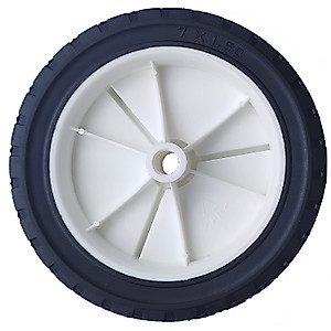 Zweipappel Pair of Wheels Universal Replacement for Lawn Mower and Carts, 7x1.50 Rubber Wheels Width:1.26-Inch/32mm