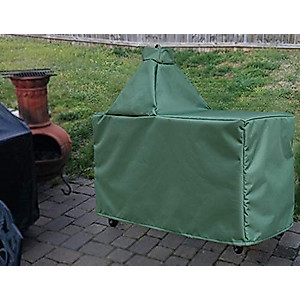 Mini Lustrous Cover for Large Big Green Egg, Large Ceramic Egg Type Kamado Table Cover with Heavy Duty and Waterproof Fabric, Large（60”Lx27”Wx31”H）