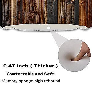 Kntiline Western Country Farmhouse Style Rustic Wood Print Barn Bathroom Rugs and Mats Sets 3 Piece, Memory Foam Bath Mat 20 x 31 in, U-Shaped Contour Shower Mat Non Slip Absorbent