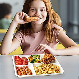 Leafarms 100% Compostable 10x8 / 5 Cp Tray [125-Pack], Heavy Duty Eco-Friendly Dinner Plates Disposable I Biodegradable Unbleached Sugarcane Eco Trays - (Color - White)