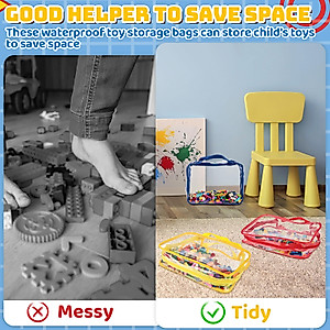 Windyun 6 Pcs Large 12 x 9 x 3.15 Inch Toy Storage Organizer Toy Organizer Gift for Christmas Board Game Storage Bag Toy Storage Bags Playroom Organization Building Blocks Books Storage Supplies