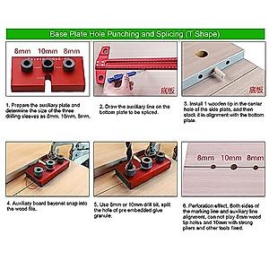 Pocket Hole Jig Kit 3 in 1 Round Dowel Woodworking Holes Locator Furniture Panel Splicing Tool, for Easy Furniture Assembly and Strong Wood Joints