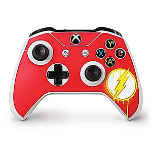 Skinit Decal Gaming Skin Compatible with Xbox One S Controller - Officially Licensed Warner Bros Flash Emblem Drip Design