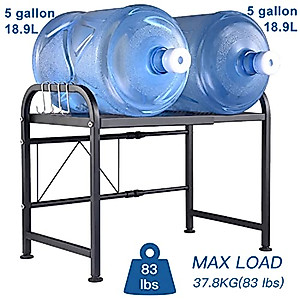 Expandable Microwave Shelf Rack Unit Kitchen Storage Stand Countertop Organizer w/ 4 Hooks 2-Tier Steel (L16.1"~26"x Depth13.58"x Height Clearance 14") for Toaster, Max Load 83lbs, Matte Black